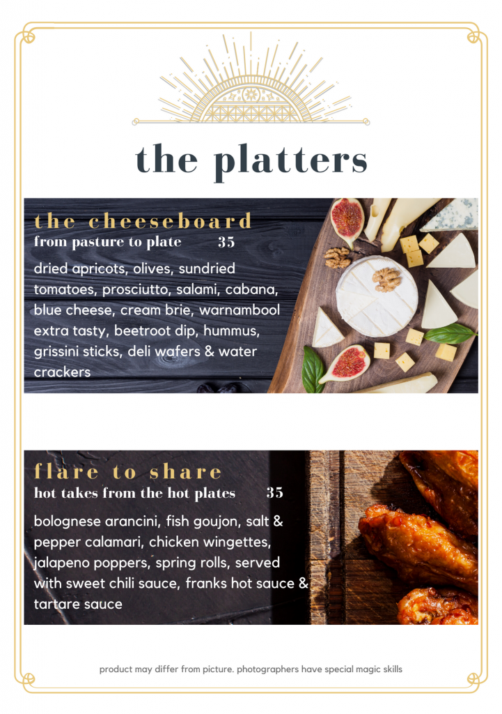 Peninsula Beer Garden Menu